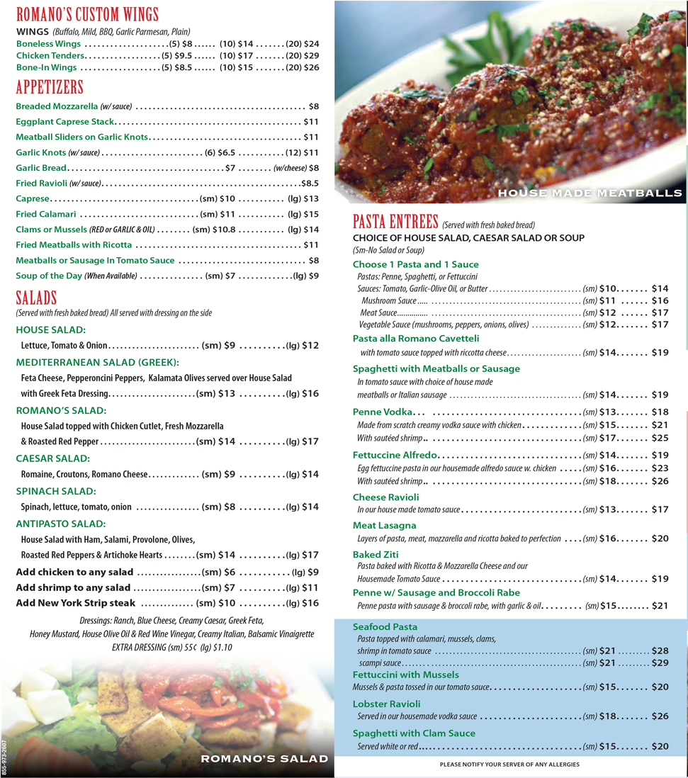 Romano's Pizzeria | Restaurant | Martini Bar – St. Augustine Shores, FL ...